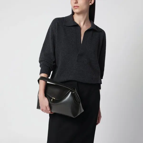 TOTEME T-lock Leather Bag - Black