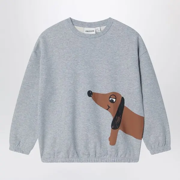 MINI RODINI Organic Cotton Dachshund Print Sweatshirt