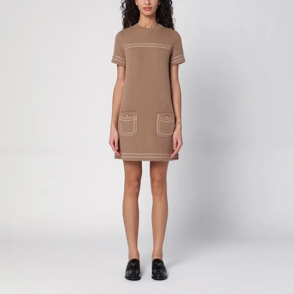 Prada Camel Cashmere Short Dress