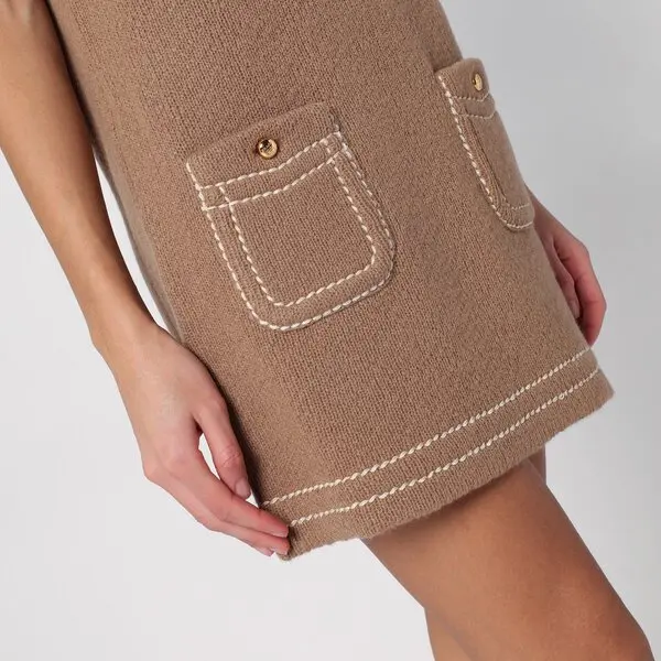 Prada Camel Cashmere Short Dress