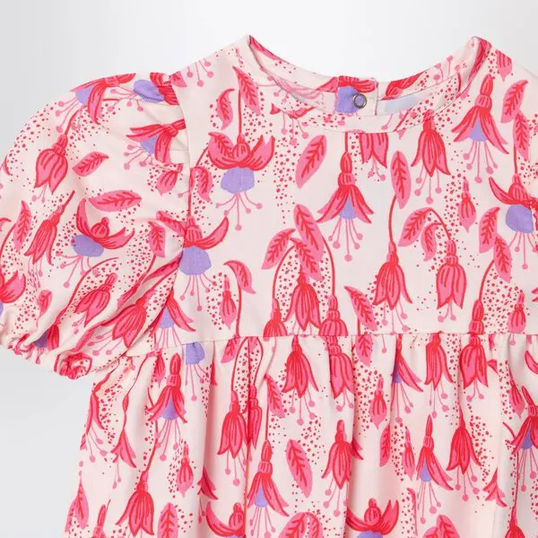 MINI RODINI Floral Print Organic Cotton Bodysuit