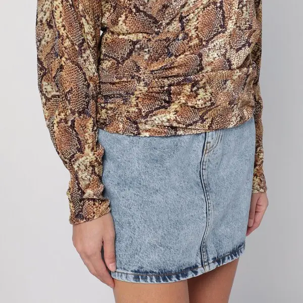Isabel Marant Étoile Snake Print Silk Devoré Velvet Blouse