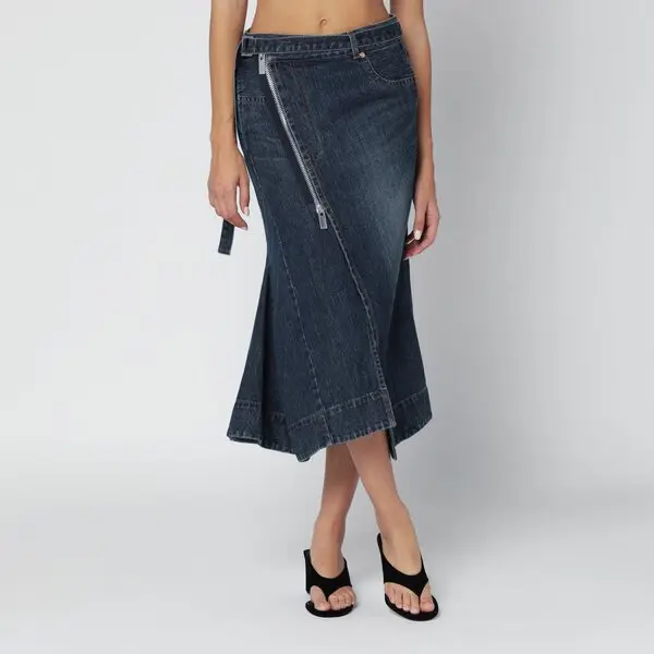 Sacai Asymmetric Denim Skirt