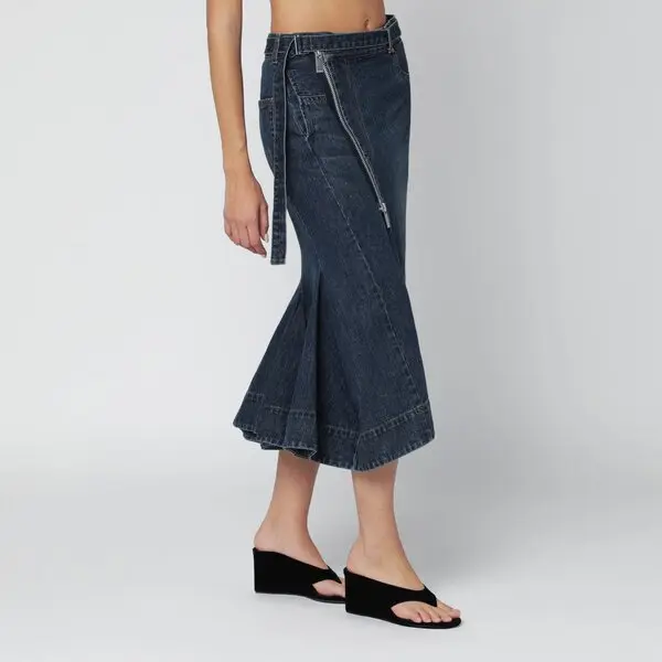 Sacai Asymmetric Denim Skirt