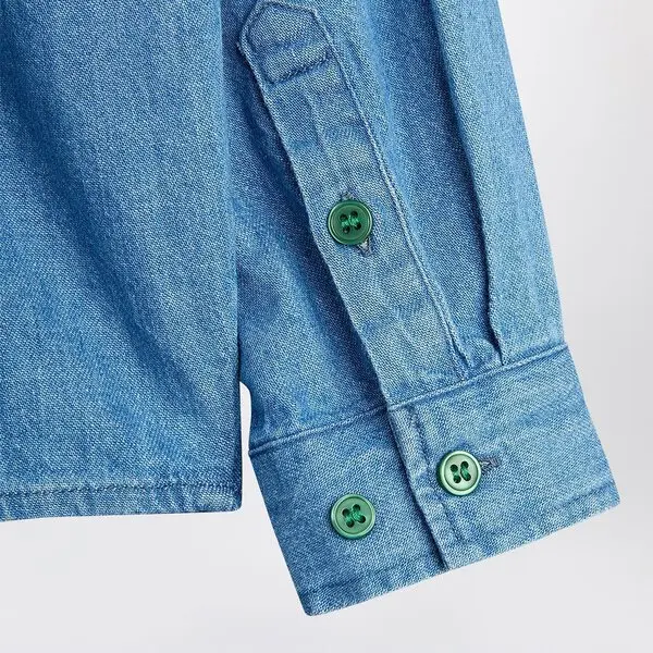 MINI RODINI Embroidered Denim Shirt