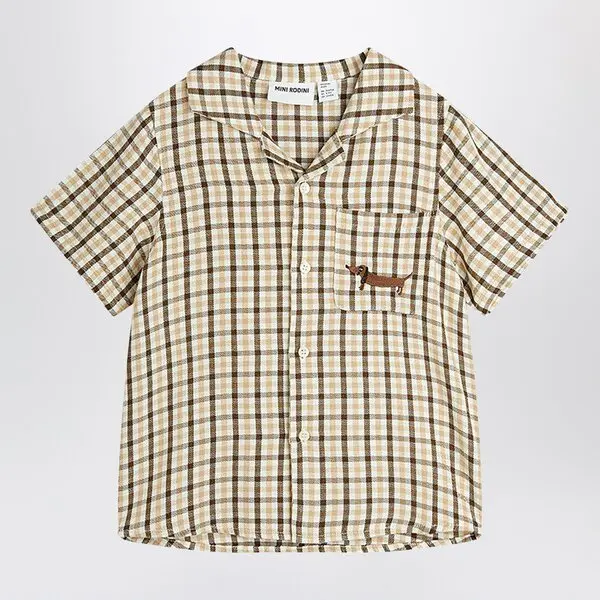 MINI RODINI Checked Organic Cotton Shirt