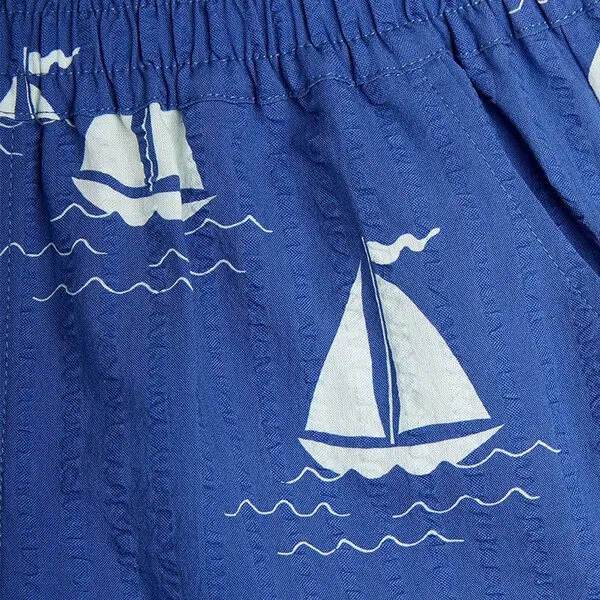 MINI RODINI Sailboat Print Cotton Shorts