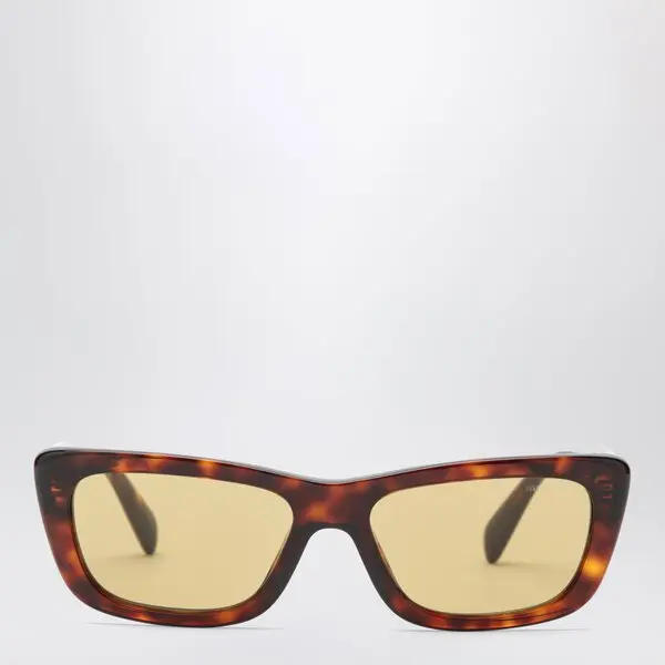 Miu Miu Havana Acetate Geometric Sunglasses - Brown