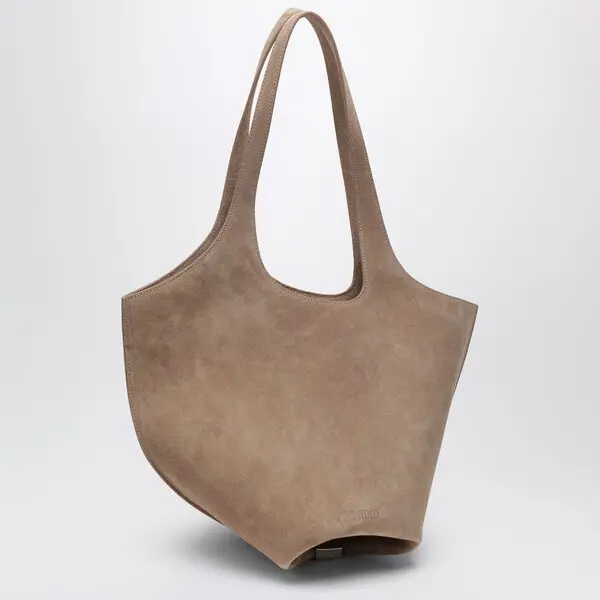 Attico La Scoop Medium Bag In Suede - Beige