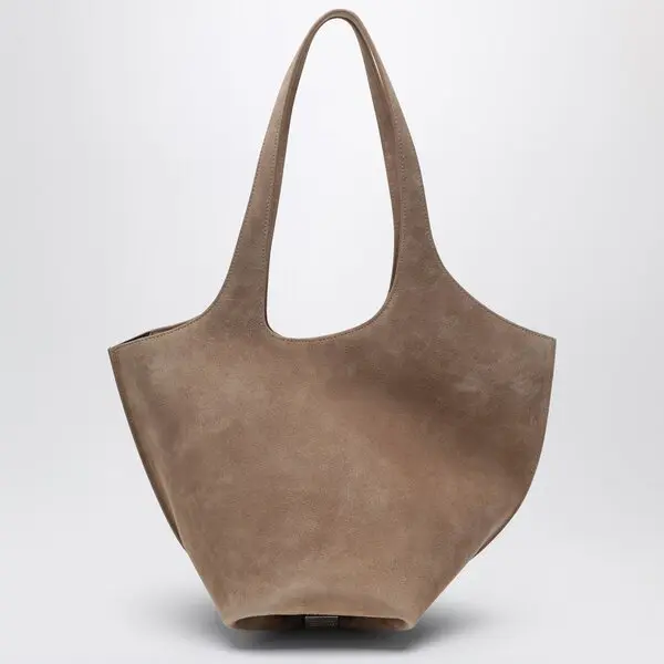 Attico La Scoop Medium Bag In Suede - Beige