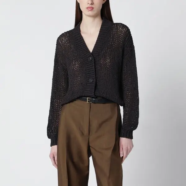 ROBERTO COLLINA Openwork Cotton-blend Knit Cardigan