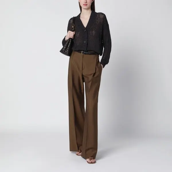 ROBERTO COLLINA Openwork Cotton-blend Knit Cardigan