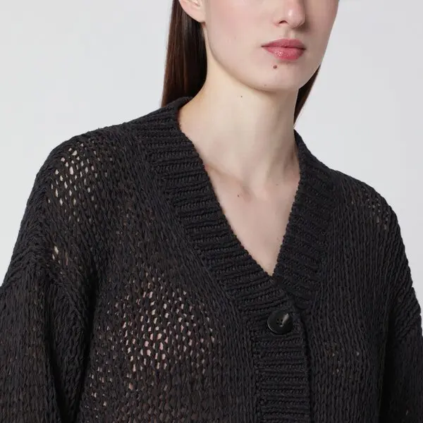 ROBERTO COLLINA Openwork Cotton-blend Knit Cardigan
