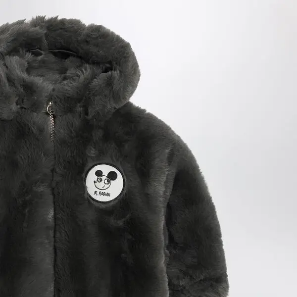 MINI RODINI Ritzratz Patch Faux Fur Jacket