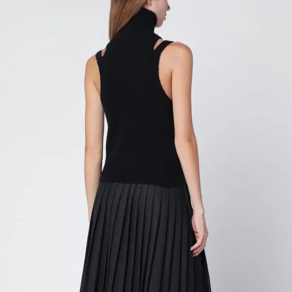 ROBERTO COLLINA Sleeveless Cashmere Blend High Neck Top