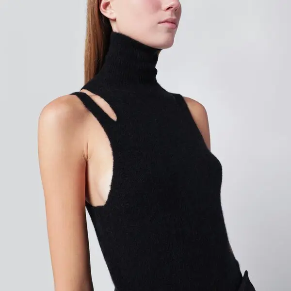 ROBERTO COLLINA Sleeveless Cashmere Blend High Neck Top