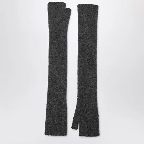 ROBERTO COLLINA Long Gloves In Cashmere And Silk Blend - Grey