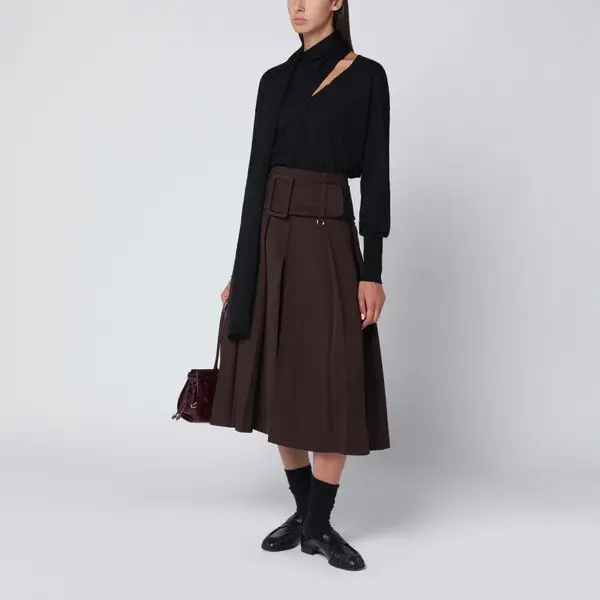 ROBERTO COLLINA Wool V-neck Sweater With Detachable Scarf