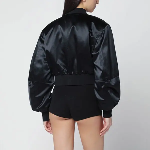 Attico Shiny Cropped Bomber Jacket