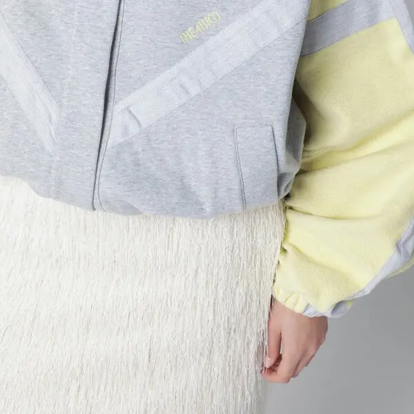 Attico And Yellow Color-block Bomber Sweatshirt