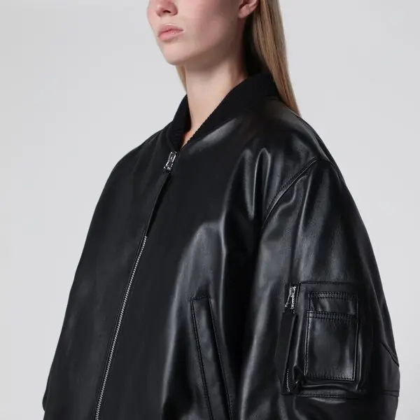 Attico Anja Leather Bomber Jacket