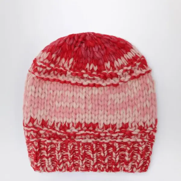 ROBERTO COLLINA Pink Mouliné-effect Beanie