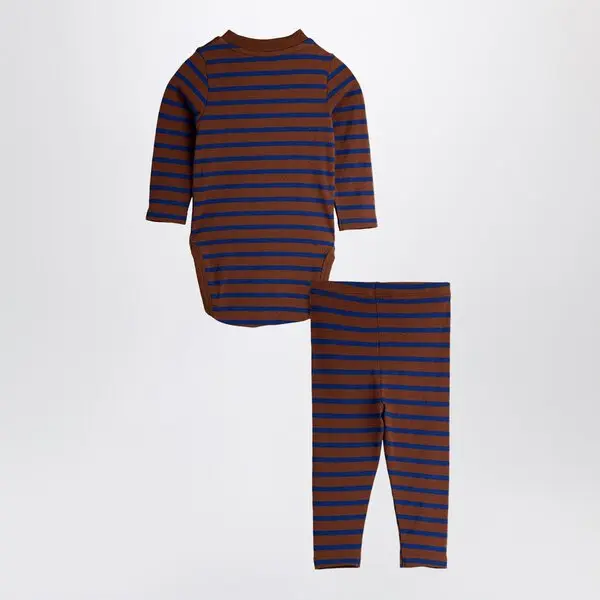 MINI RODINI Striped Bird Patch Baby Set