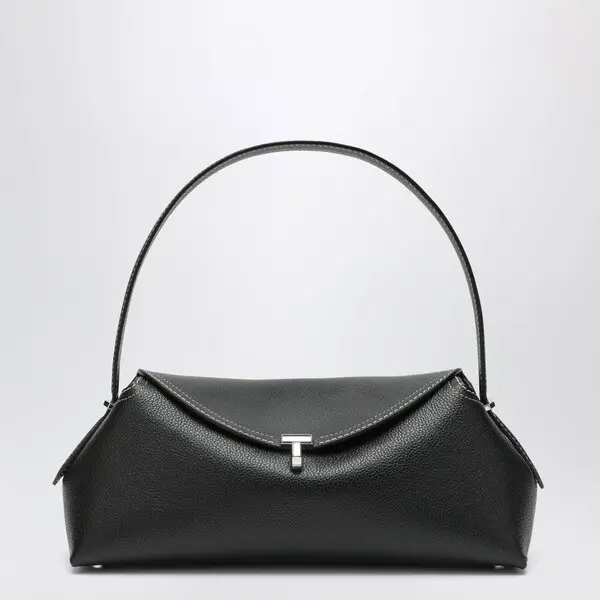 TOTEME T-lock Bag In Grained Leather - Black