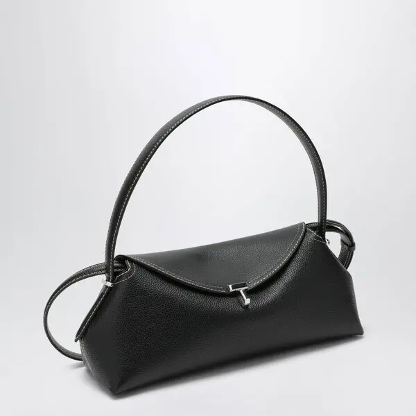 TOTEME T-lock Bag In Grained Leather - Black