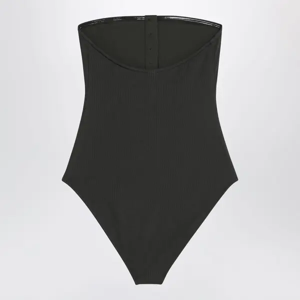 TOTEME Ribbed Strapless One-piece Swimsuit With Button Detail