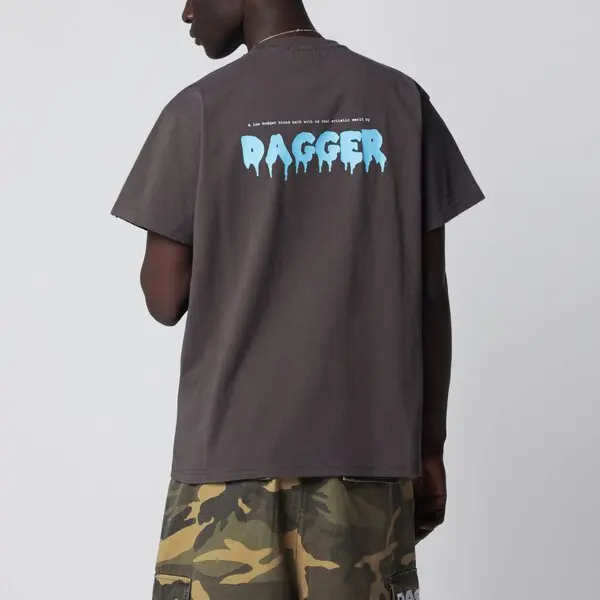 DAGGER Washed "dead Or Alive" Distressed T-shirt