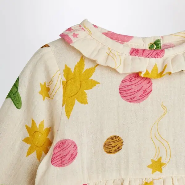 MINI RODINI Space Print" Muslin Bodysuit