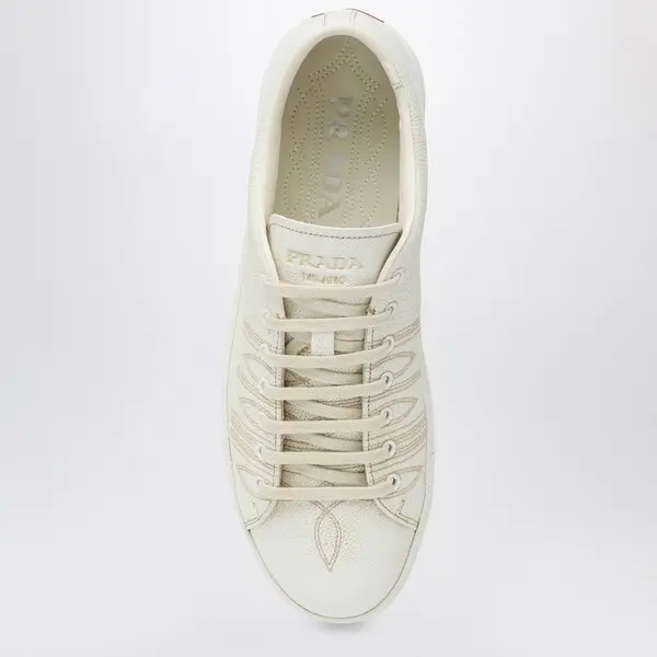 Prada Leather Lace-up Sneakers