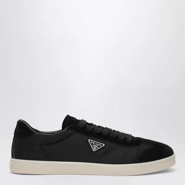 Prada Fabric And Suede Lace-up Sneakers