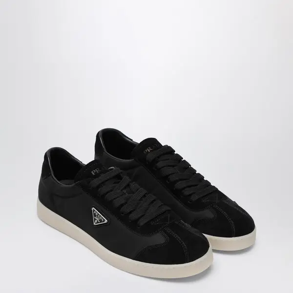Prada Fabric And Suede Lace-up Sneakers