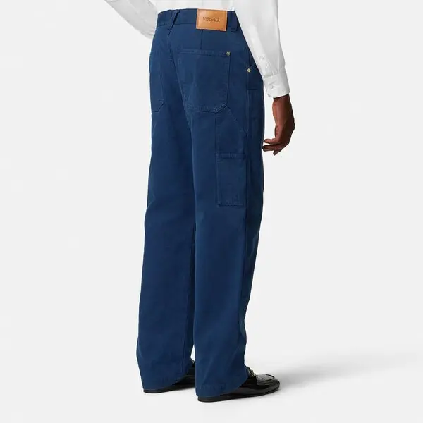Versace Petrol Cotton Carpenter Trousers