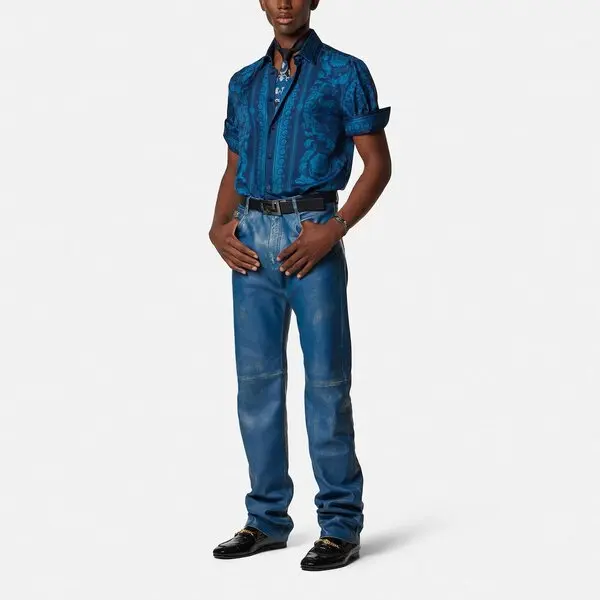 Versace Slim-fit Printed Silk Twill Shirt