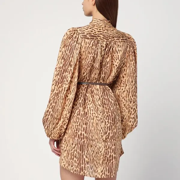 Zimmermann Linen Leopard Print Short Dress