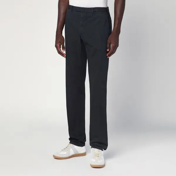 SANTANIELLO Cotton Trousers - Black