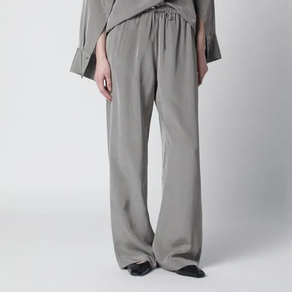 RÓHE Light Wide Striped Trousers - Grey