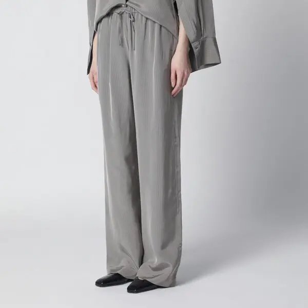 RÓHE Light Wide Striped Trousers - Grey