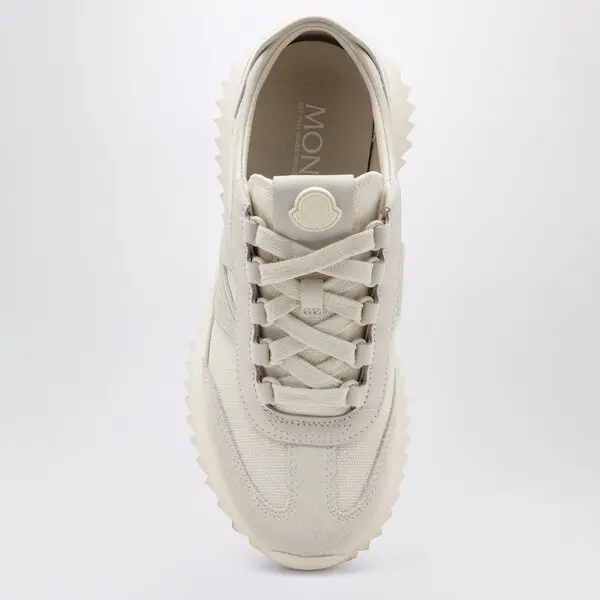 Moncler Lace-up Canvas And Leather Sneakers - Beige