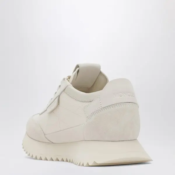 Moncler Lace-up Canvas And Leather Sneakers - Beige