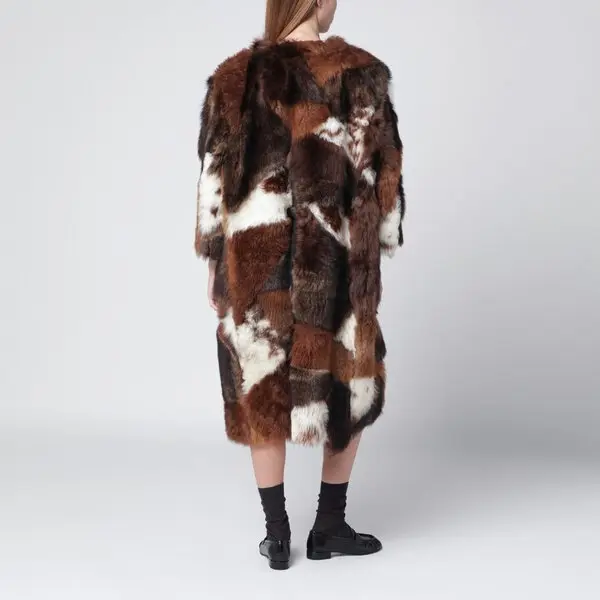 Prada Patchwork Shearling Coat