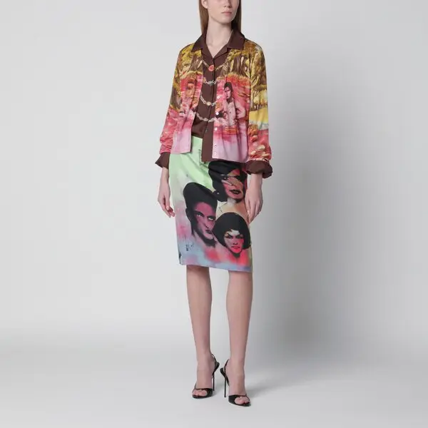 Versace Printed Silk Knit Cardigan - Multicolor