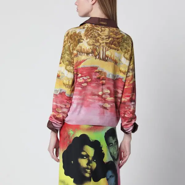 Versace Printed Silk Knit Cardigan - Multicolor