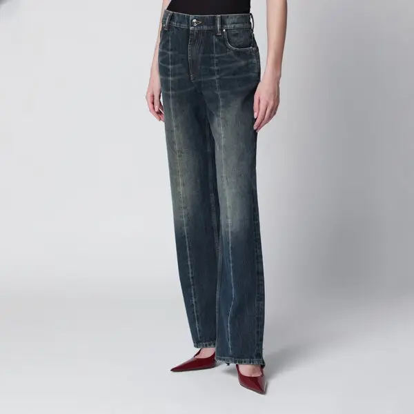 Versace Washed Regular-fit Cotton Jeans In Dark Denim