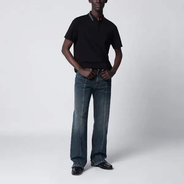 Versace Straight-leg Stonewashed Cotton Denim Jeans
