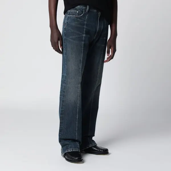Versace Straight-leg Stonewashed Cotton Denim Jeans