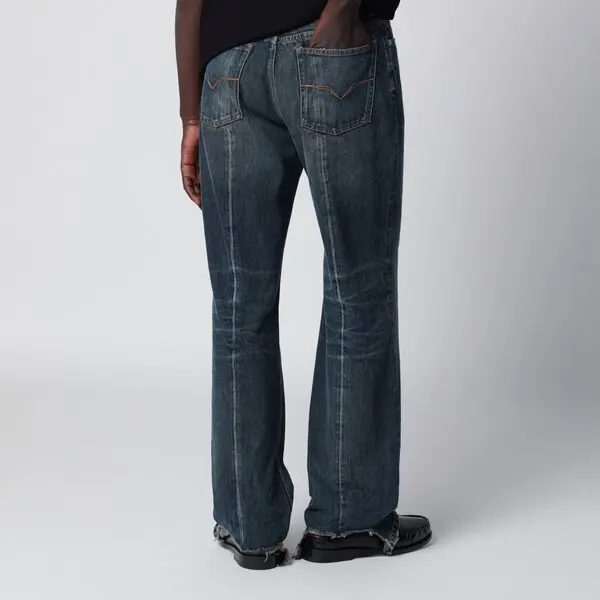 Versace Straight-leg Stonewashed Cotton Denim Jeans